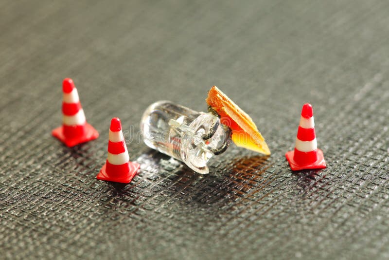 Damaged and Broken Led Light Bulb. Stock Photo - Image of damaged ...