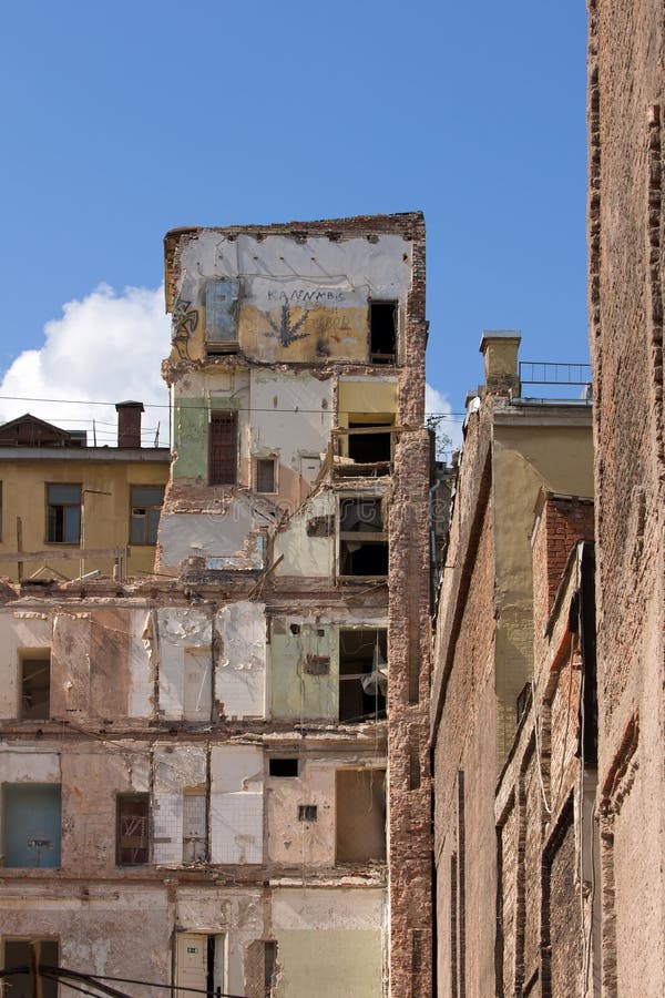 Damaged building stock photo. Image of built, disaster - 12829256