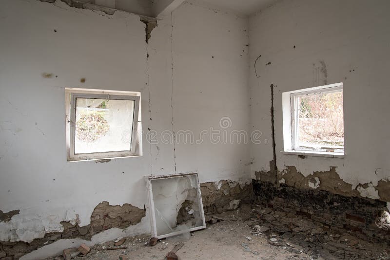 Damaged building interior stock photo. Image of interior - 104916778