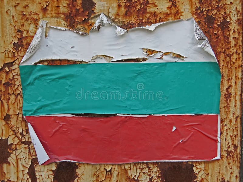 Damaged Bulgarian Flag on Rusty Metal Sheet. Stock Photo - Image of ...