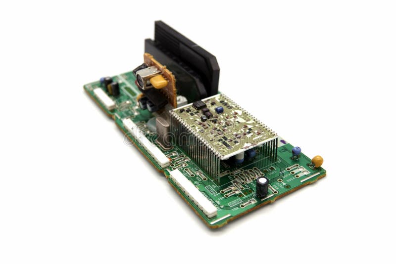 Damaged Burned Destroyed Computer Graphic Card on White Background ...