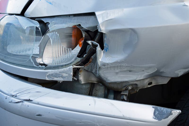 Damaged car after accident stock photo. Image of collision - 100716662