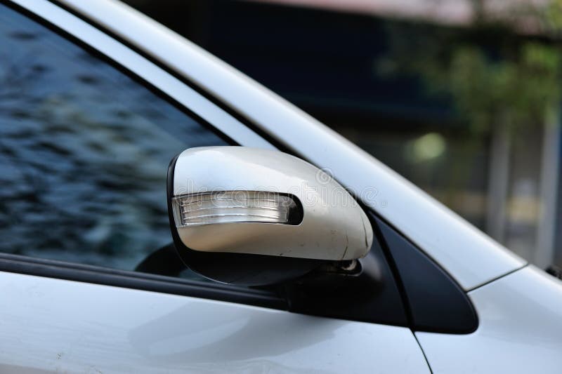 Car Accident, Silver Car With Broken Rear-view Mirror Stock Photo ...