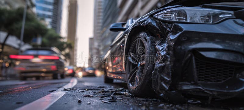 The Damaged Car in the Aftermath of an Urban Traffic Accident AI ...