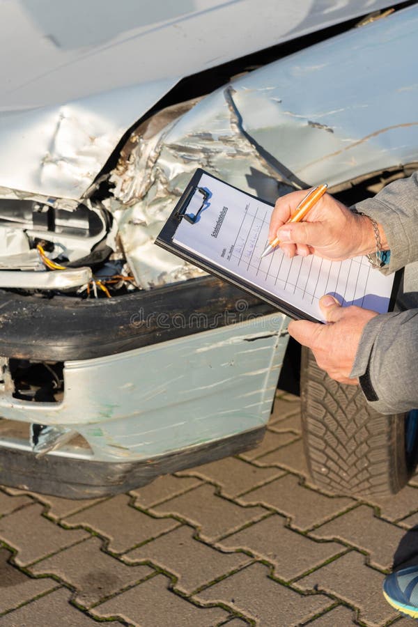 Damaged Car and Its Damage Assessment Stock Image - Image of expert ...