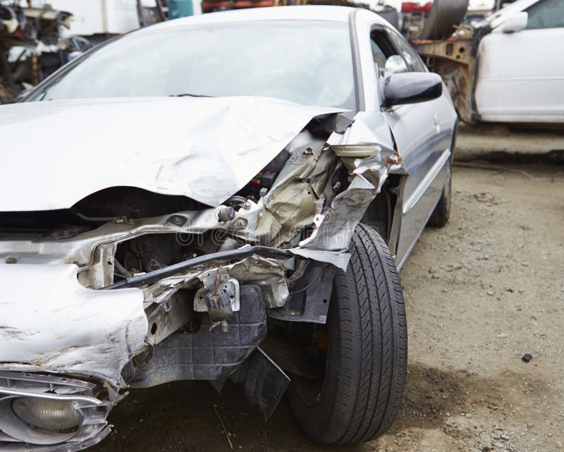 Damaged Car Involved in Traffic Accident Stock Photo - Image of ...