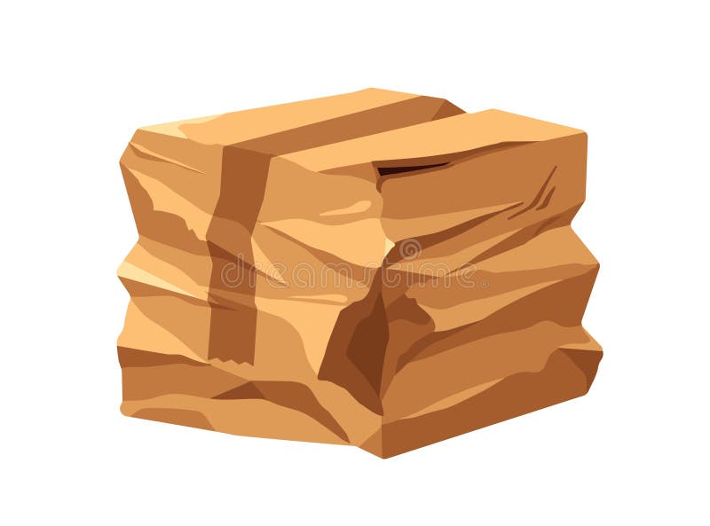 Damaged Cardboard Boxes. Crumpled Carton Delivery Package, Smashed Torn ...