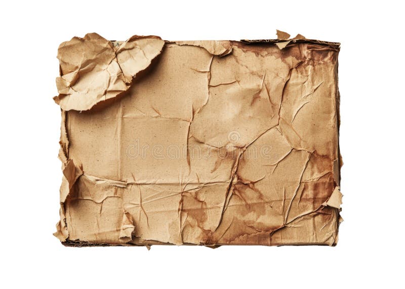 Damaged Cardboard Box with Visible Tears and Crushed Edges, Isolated on ...