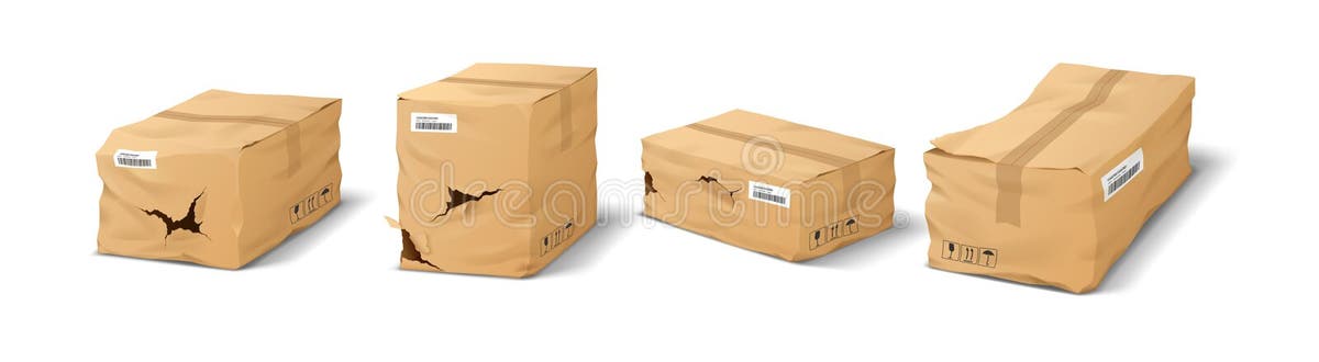 Damaged Cardboard Boxes Stock Illustrations – 95 Damaged Cardboard ...