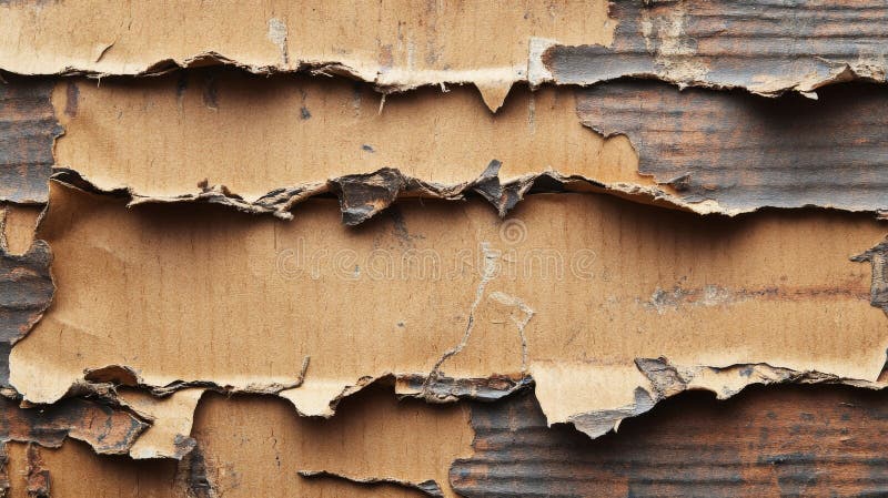 Damaged Cardboard Texture Showing Layers and Ripped Edges Stock ...