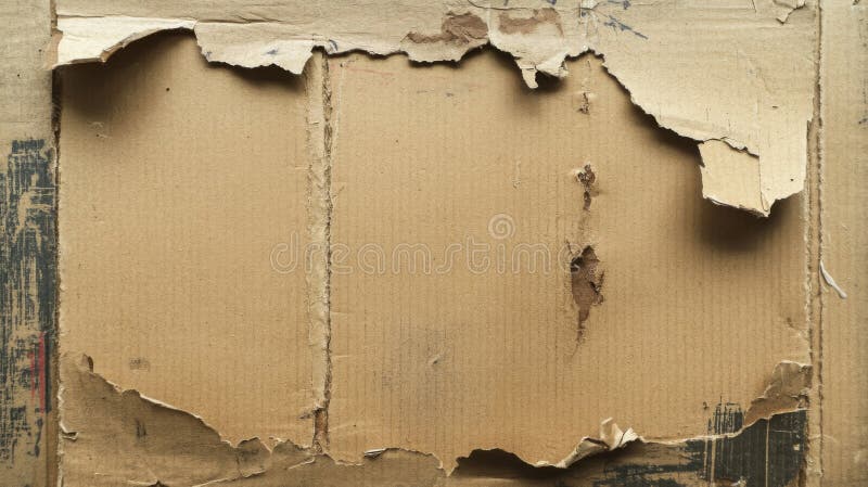 Damaged Cardboard Texture Showing Ripped Edges and Wear Stock ...