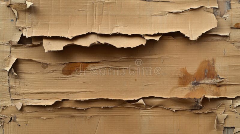 Damaged Cardboard Texture Showing Ripped and Worn Surface Stock ...