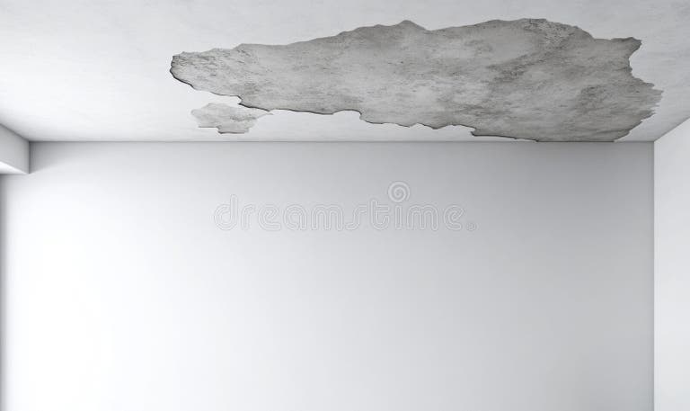 Damaged Ceiling with Cracked Plaster and Structural Issues Stock ...
