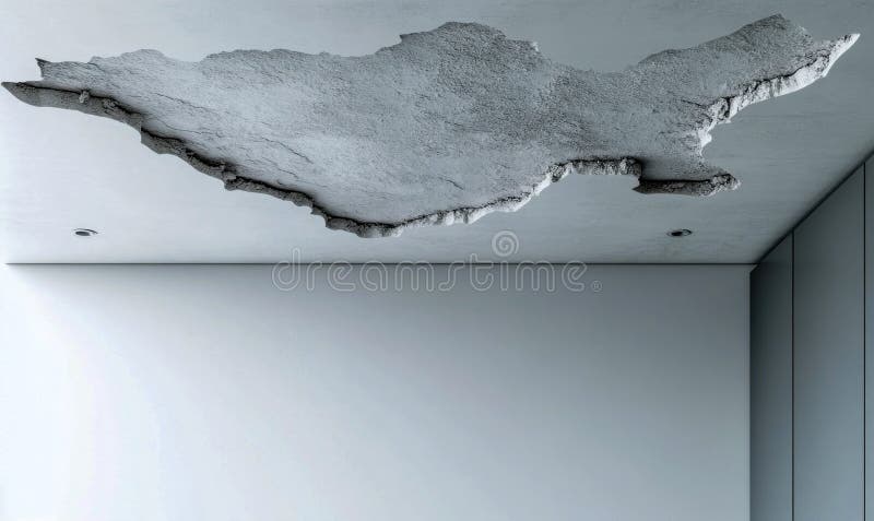 Damaged Ceiling with Cracked Plaster and Structural Issues Stock ...