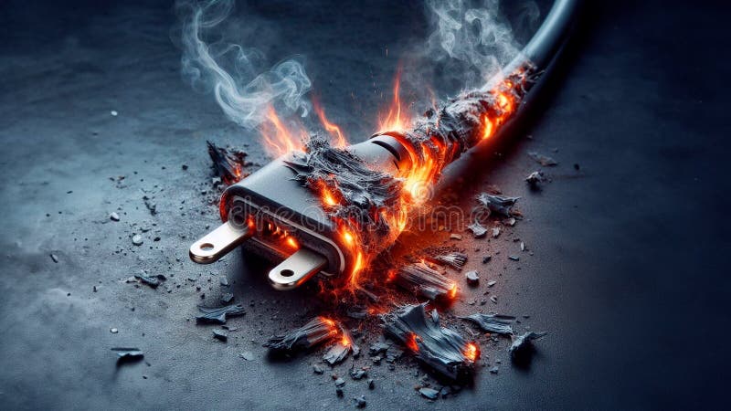 Damaged Charging Cable with Damaged Insulation Catches Fire from Short ...