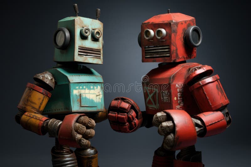 Damaged Chipped Boxing Robots. Generate Ai Stock Illustration ...
