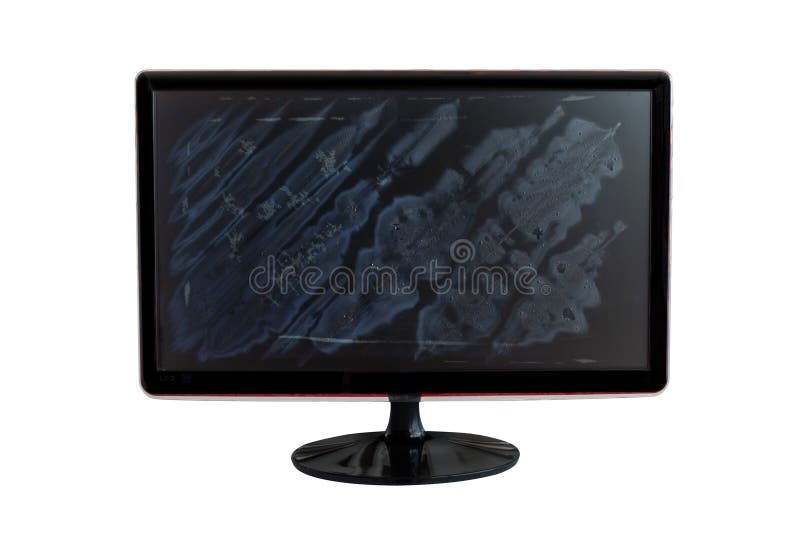 Damaged Computer screen. stock illustration. Illustration of object ...