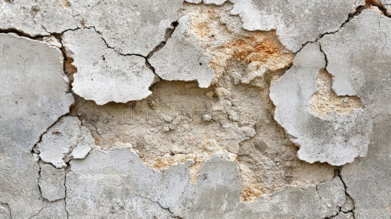 Damaged Concrete Wall Showing Extensive Cracking and Deterioration ...