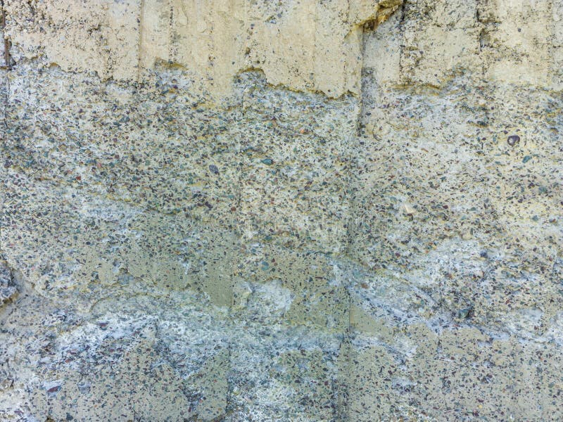 Damaged Concrete Wall Texture, Exposed Aggregate, Crumbling Surface ...
