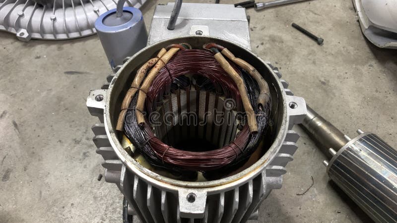 Damaged Copper Winding Motor Burned Stock Image - Image of machine ...