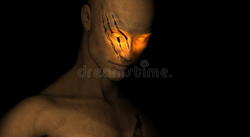 Damaged cyborg stock illustration. Illustration of iron - 5508476