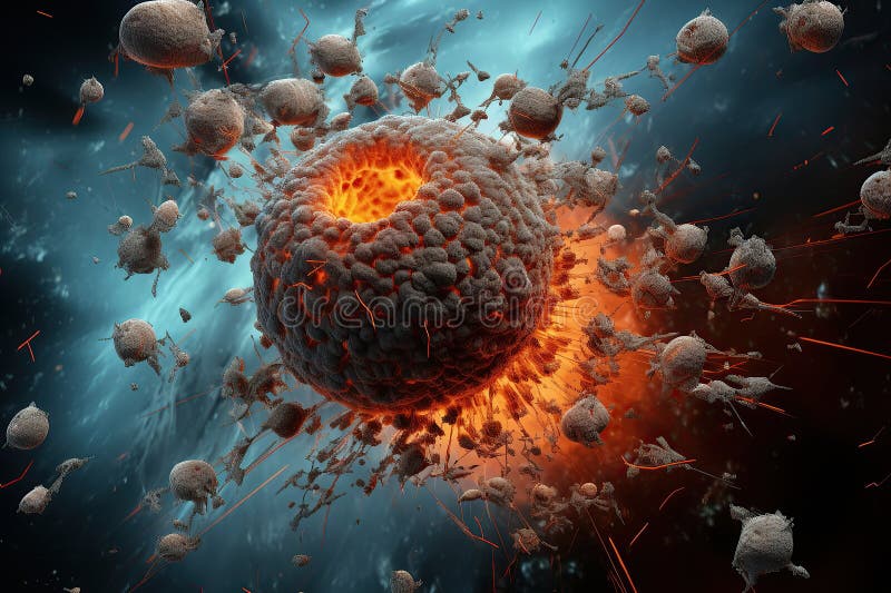 Damaged cancer cell stock illustration. Illustration of chromosome ...