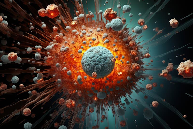 Damaged cancer cell stock illustration. Illustration of chromosome ...