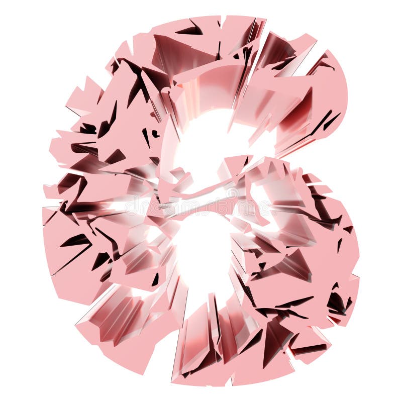 Damaged and Deformed Number.3D Rendered Illustration. Stock ...