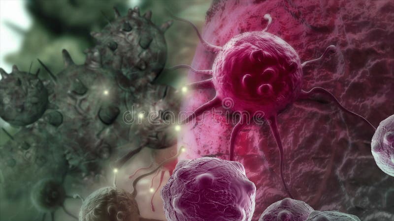 Damaged and Disintegrating Cancer Cell Stock Illustration ...