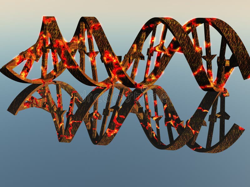 Damaged DNA Strands stock illustration. Illustration of chemistry ...