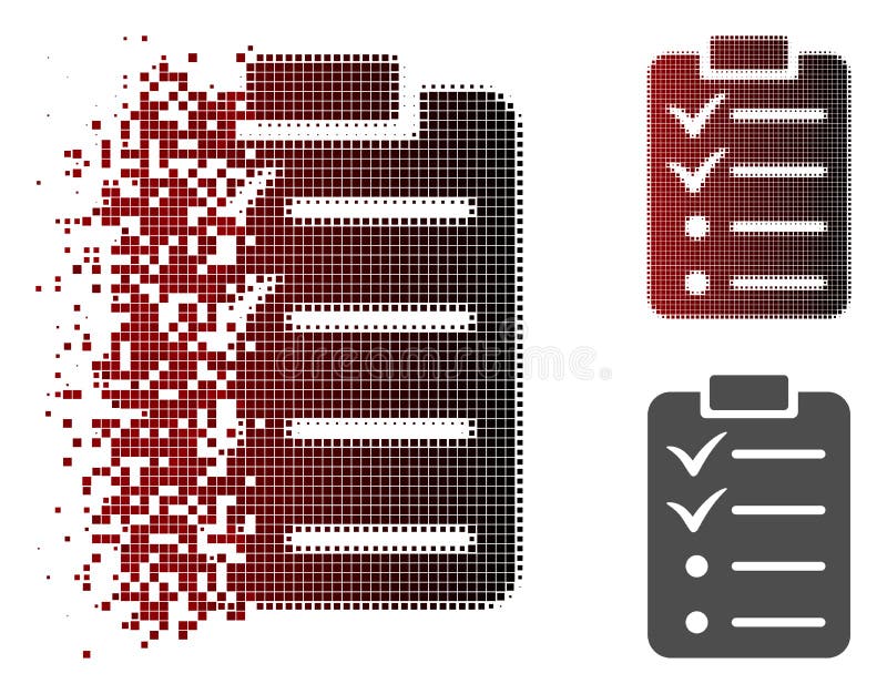 Damaged Dotted Halftone Todo List Icon Stock Vector - Illustration of ...