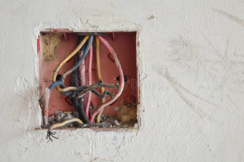 Damaged Electrical Cable Wires. Connection Rupture Break, Line Repair ...