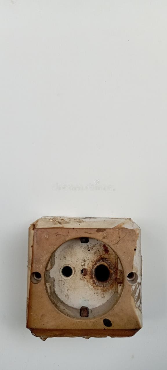 The Damaged Electrical Socket Caught Fire Stock Image - Image of wood ...