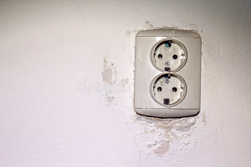 Damaged electrical socket stock photo. Image of danger - 86879928