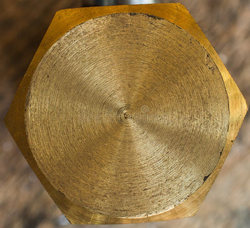 Damaged End of a Copper Brass Hammer Stock Photo - Image of yellow ...