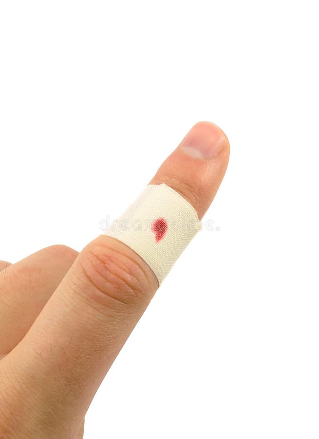 On the Damaged Finger Sticking Plaster Stock Photo - Image of finger ...