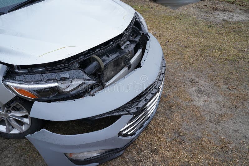 Damaged Front Bumper of the Car Stock Image - Image of broken, injury ...