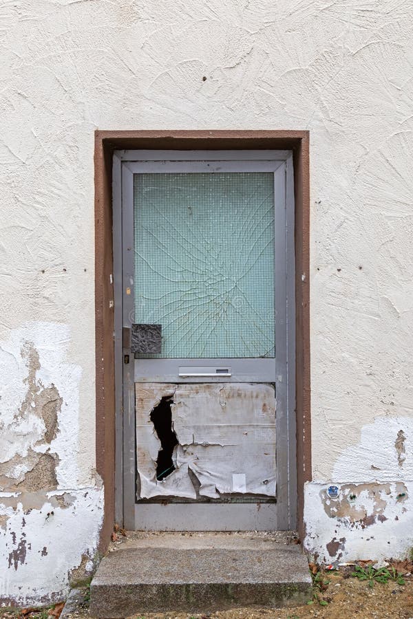 Damaged front door stock image. Image of rubble, exfoliated - 132158843
