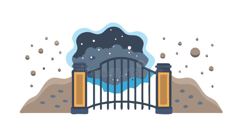 Damaged Gate, Security Breach, Entry Failure, Barrier, Vector Design ...