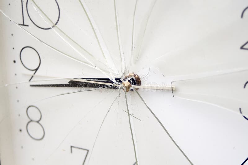 Damaged glass of clock stock photo. Image of hour, mechanism - 229961994