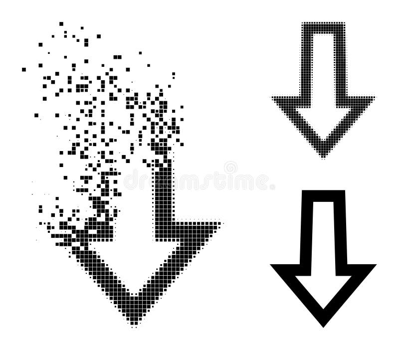 Damaged and Halftone Pixel Arrow Down Glyph Stock Vector - Illustration ... Damaged and Halftone Pixel Arrow Down Glyph Stock Vector - Illustration ...