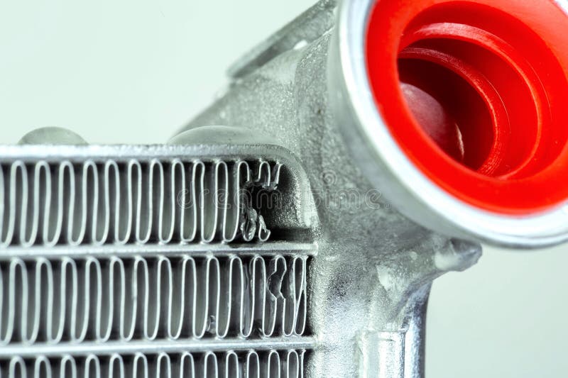 Damaged Honeycombs on a Car Radiator, Close-up. Broken Radiator, Close ...