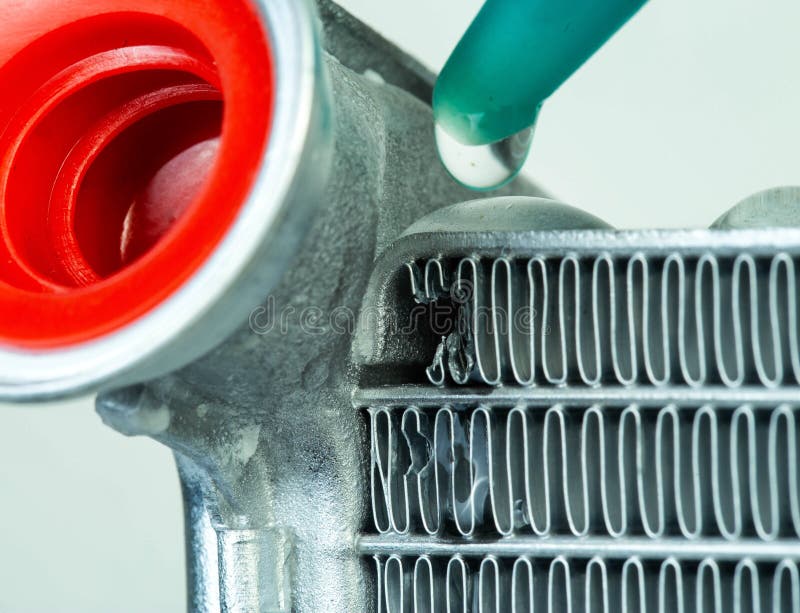 Damaged Honeycombs on a Car Radiator, Close-up. Broken Radiator, Close ...