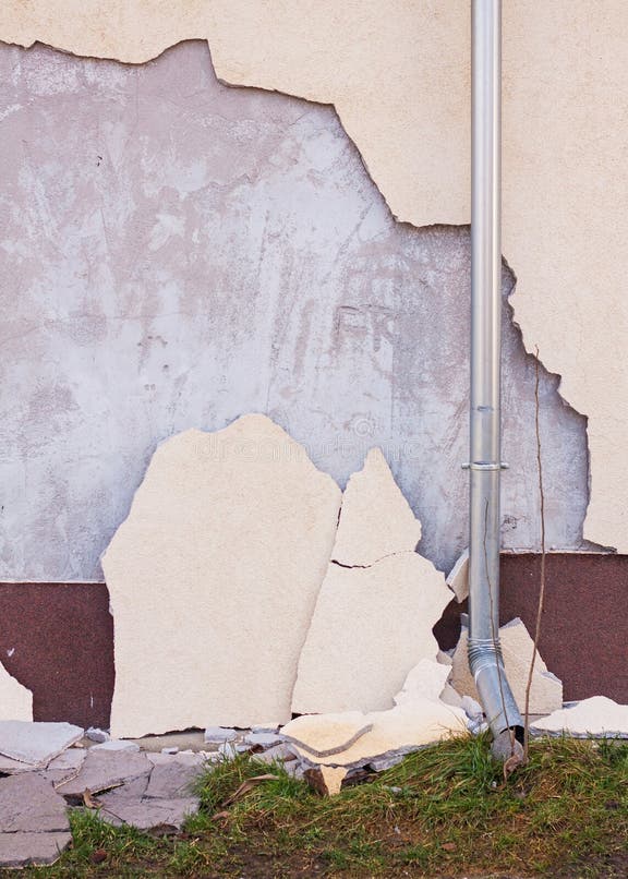 Damaged Insulation of a House Facade Stock Photo - Image of improvement ...