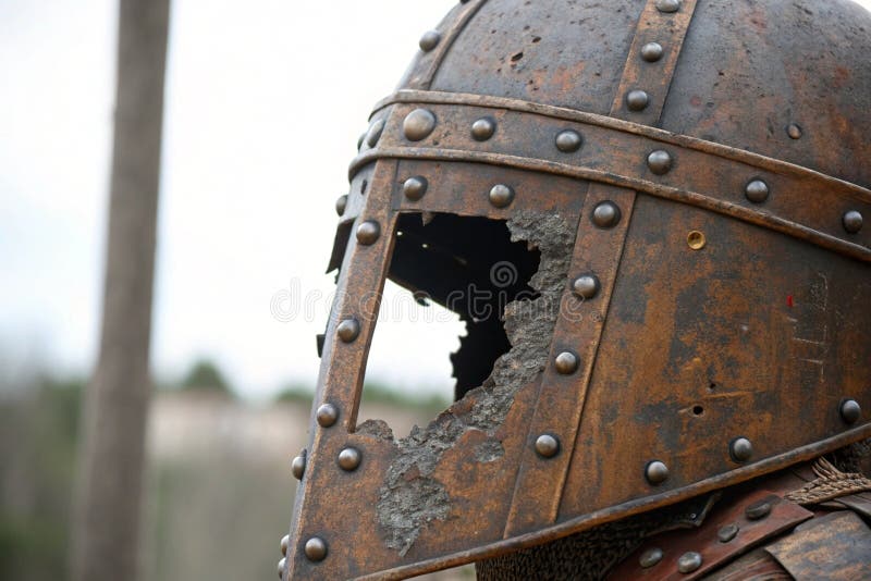 Damaged Metal Armor with Torn Hole Background Stock Illustration ...