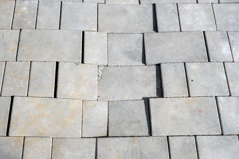 Broken Paving Slabs on Sidewalk Stock Image - Image of renovation ...