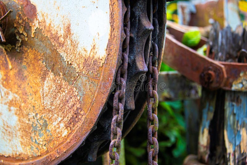 Damaged Old Railway Crossing Barrier Machine Stock Image - Image of ...