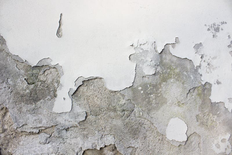Damaged Old Wall with White Paint Stock Image - Image of paint ...