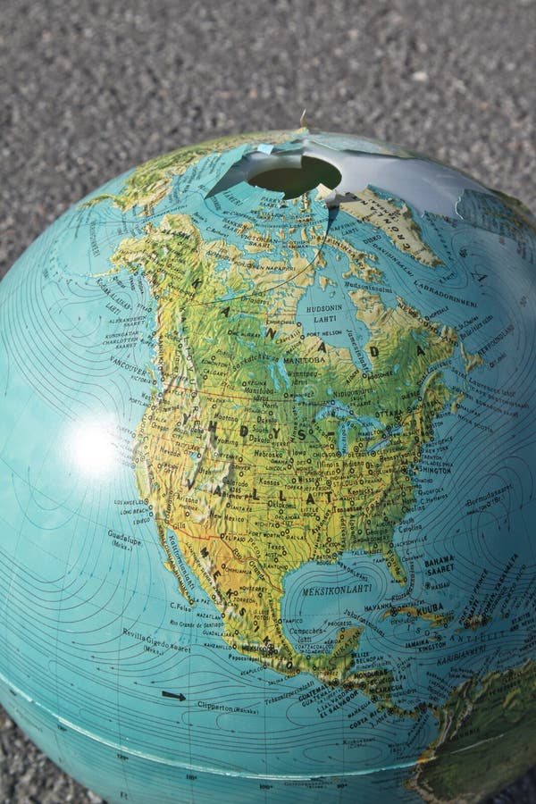 Damaged Old World Globe Map Stock Photo - Image of vintage, spherical ...