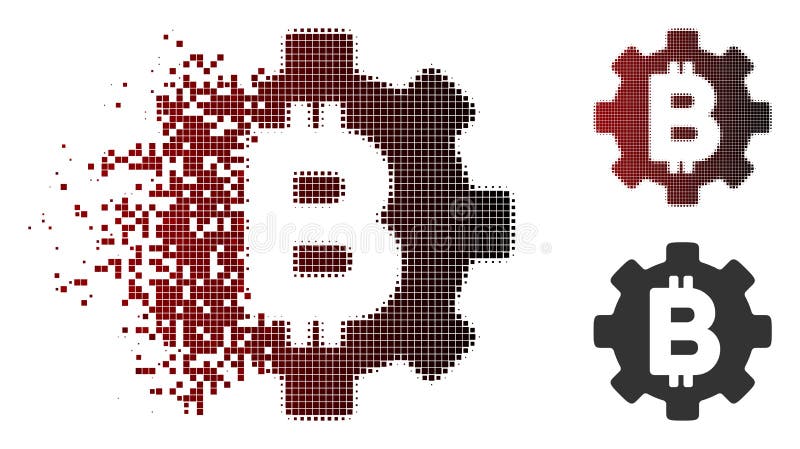 Damaged Pixel Halftone Bitcoin Development Gear Icon Stock Vector ... Damaged Pixel Halftone Bitcoin Development Gear Icon Stock Vector ...